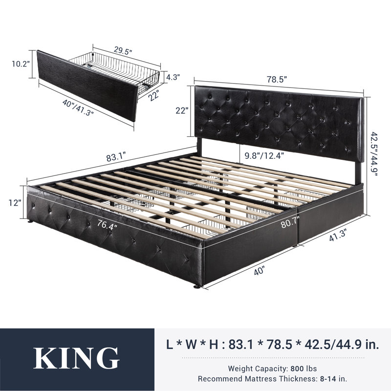 Mercury Row® Silvester Upholstered Platform Storage Bed And Reviews Wayfair
